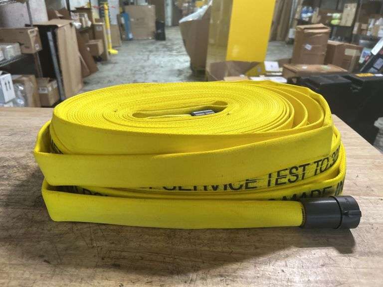 (2) Moon American 100 FT Hose Lg Yellow Single Jacket Fire Hose ...
