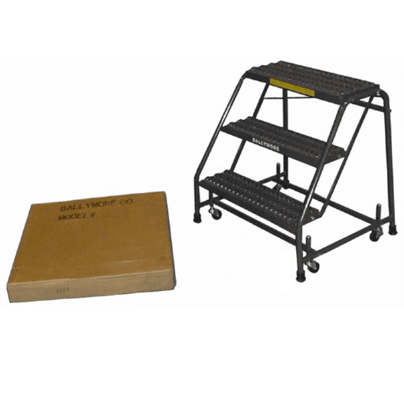 Ballymore 28-1/2" 3 Steps Steel Spring-Loaded Rolling Ladder - 80591175 ...