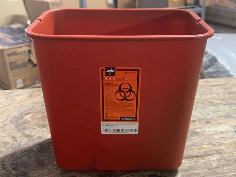 Medline 2 Gallon (8L) Red Sharps Container with Slide Lid PK20 ...
