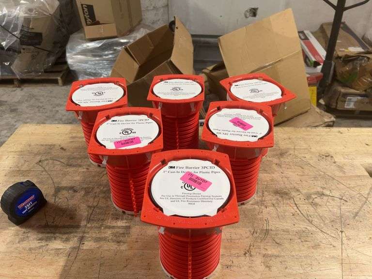 (6) 3M Fire Barrier 3PCID 3" Cast-In Firestop Device for Plastic Pipes ...