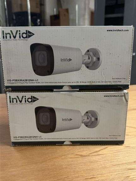 (2) InVid Tech 5 Megapixel Network Outdoor IR Bullet Camera with 2.8 ...