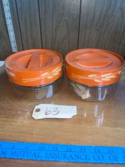 Pyrex Glass canisters • kitchen - Duck Soup Auctions