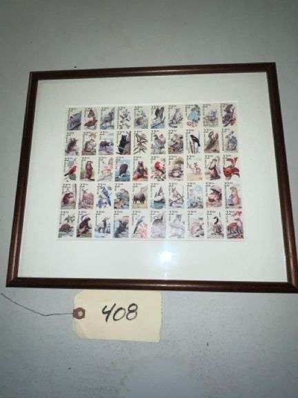 Framed Stamp collection • 14.5x12.5 • Bay 16 • ( Click for More Photos ...