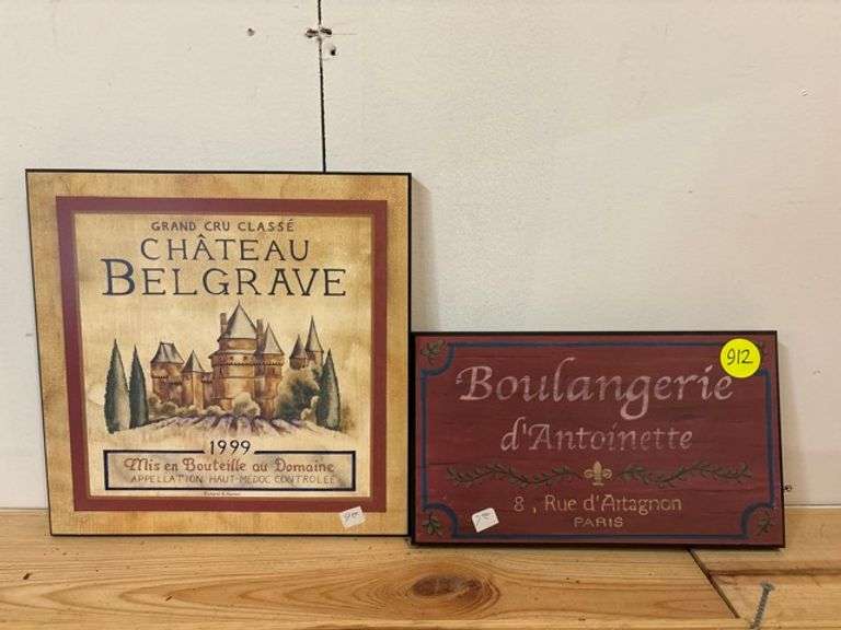 Wooden French signs • Art room - Duck Soup Auctions