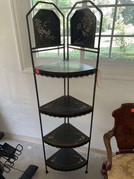 12”x12”x60” collapsible corner shelf • Metal • Garage - Duck Soup Auctions