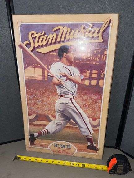 Stan Musial Busch beer poster • 42x23 • Great room - Duck Soup Auctions