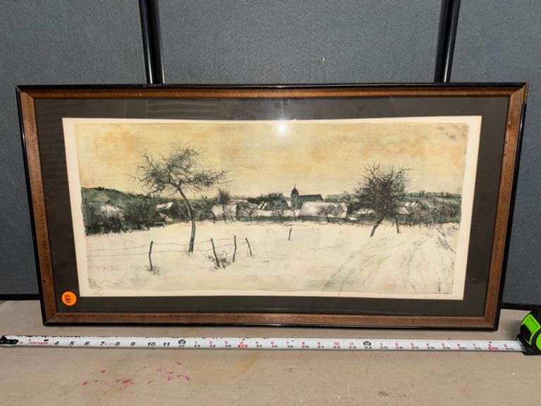 Framed signed wall art • 31x16 • Basement • ( Click for More Photos ...