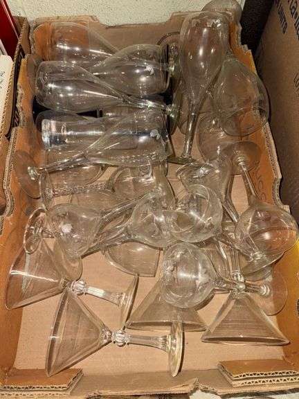Glass stemware • Basement - Duck Soup Auctions