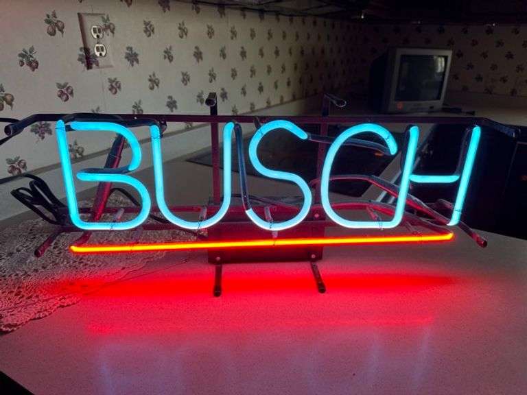 Busch neon sign • Works • Patio - Duck Soup Auctions
