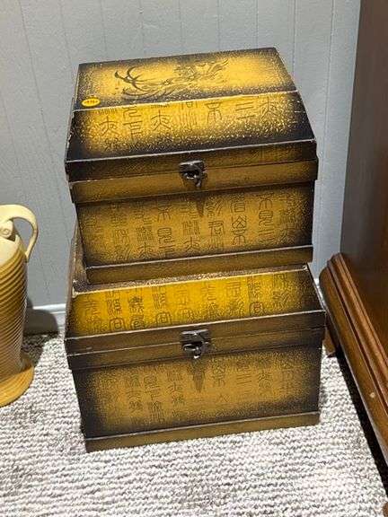 Asian theme boxes • Basement - Duck Soup Auctions