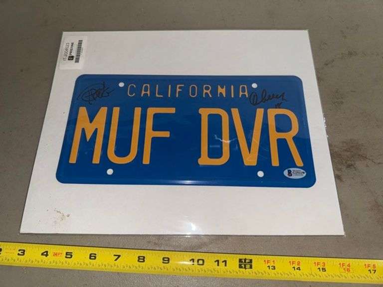 Cheech and Chong autographed by both California “MUF-DVR” license plate ...