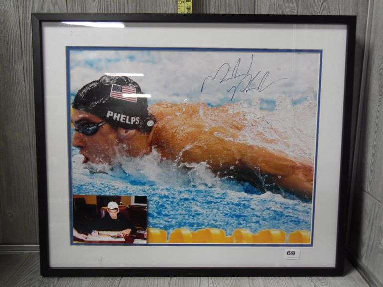 Michael Phelps Signed Picture - Dunker Auction
