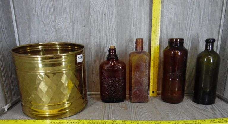 Bottles & Tin Bucket - Dunker Auction