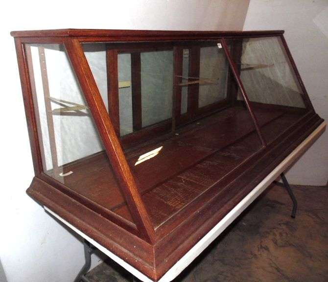 Antique Slant Front Display Case - Dunker Auction