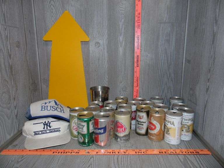Beer Cans, Arrow & Hats - Dunker Auction