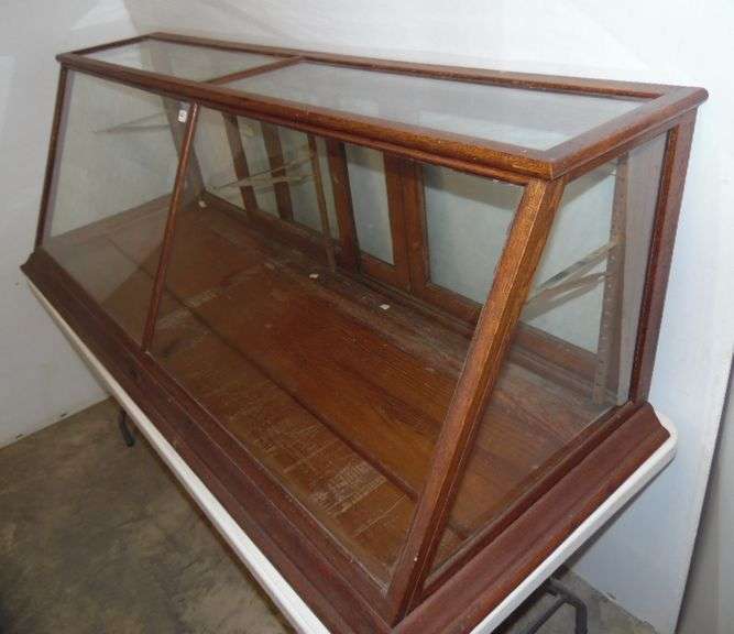 Antique Slant Front Display Case - Dunker Auction