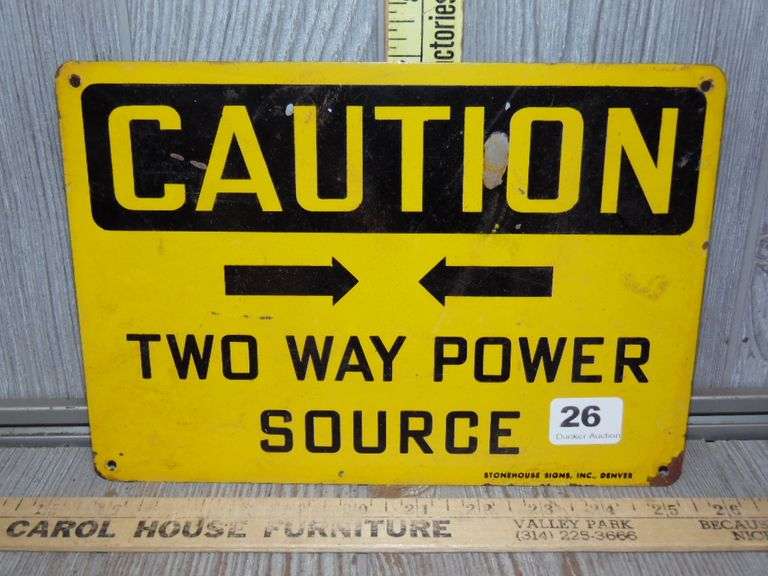 Caution Metal Sign - Dunker Auction