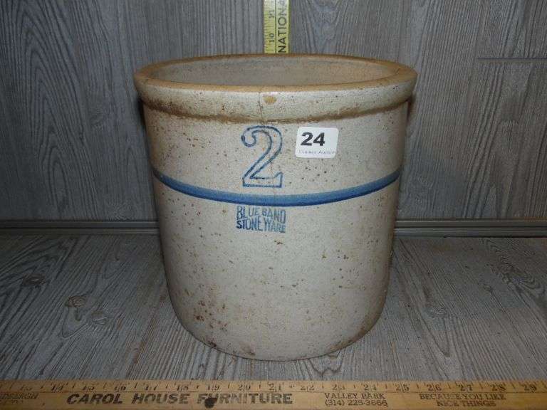 #2 Blue Band Stoneware Crock - Dunker Auction