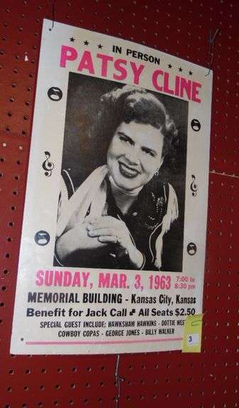Patsy Cline Show Poster - Reproduction - Dunker Auction