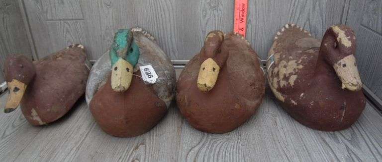 Vintage Paper Mache Duck Decoys - Dunker Auction