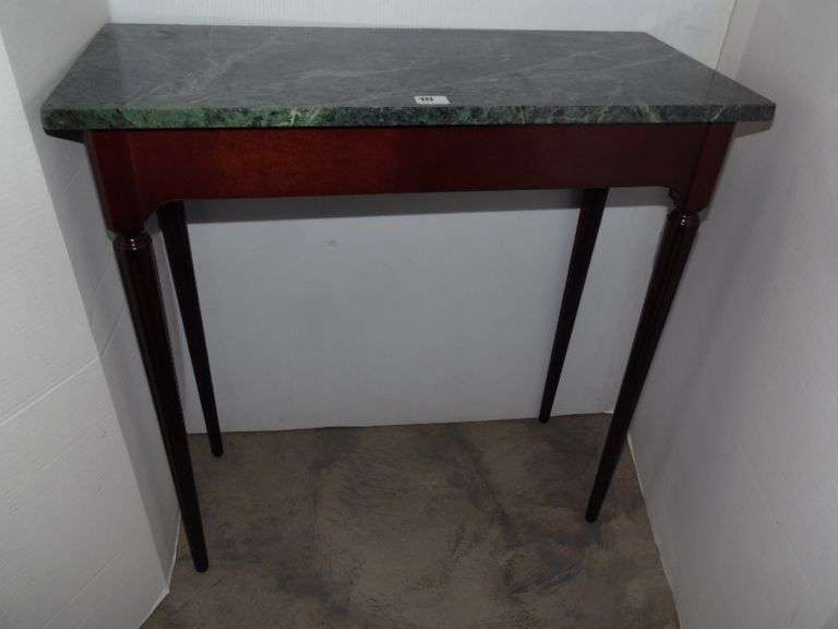 Marble Top Side Console Table - Dunker Auction