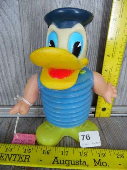 1960's Donald Duck & Pluto Accordion Squeak Toy - Dunker Auction