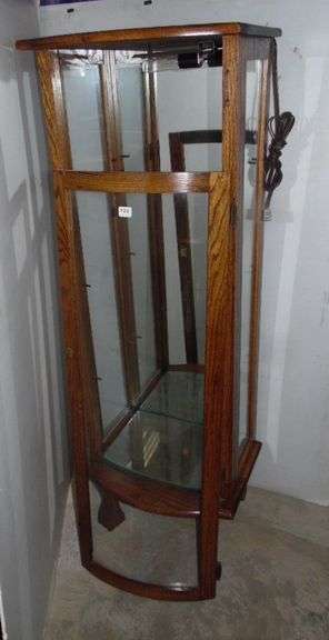 Curio Cabinet: 20" x 16" x 58" Door is is off because the lock needs ...
