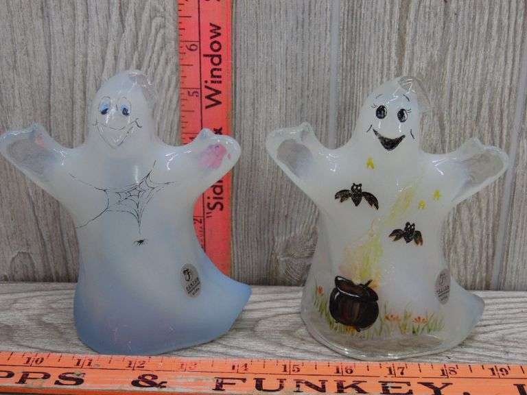 2 - Fenton Ghost & Party Lite Halloween Decoration - Dunker Auction
