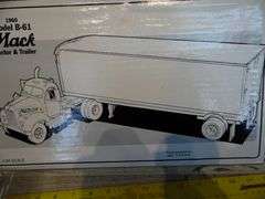 1960 Mack Die Cast Model B-61 Tractor & Trailer & 1932 Ford Die Cast 2 ...
