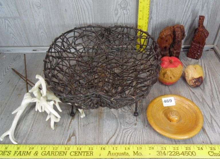 Antler Sticks, Basket & Misc. - Dunker Auction