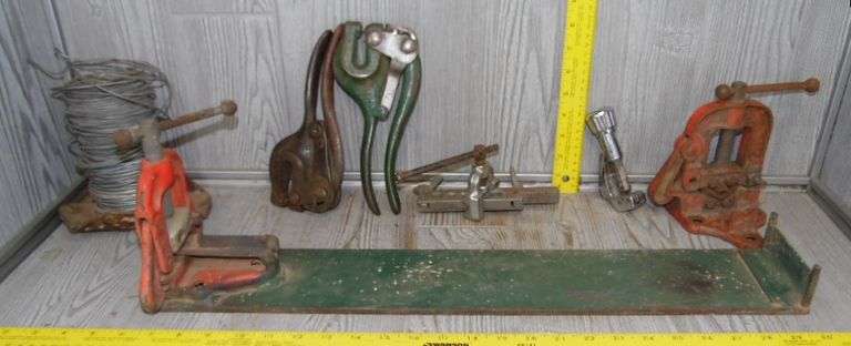 Pipe Vise, Metal Punch & Wire - Dunker Auction