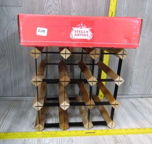 Wine Rack & Stella Artois Glasses - Dunker Auction