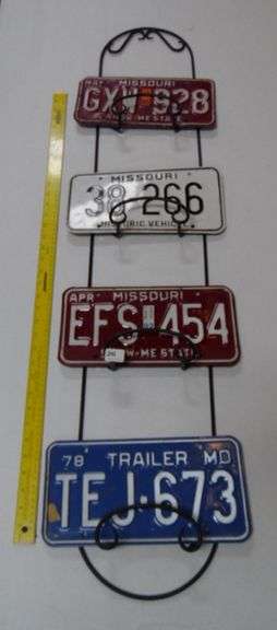License Plates & Wall Shelf Holder - Dunker Auction