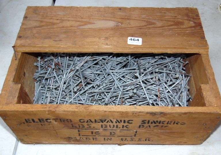 Box of Nails - 16 1/2" x 11" x 7" - Dunker Auction