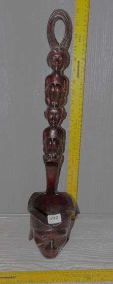 Hand Carved Wood Water Dipper Ladle - Dunker Auction