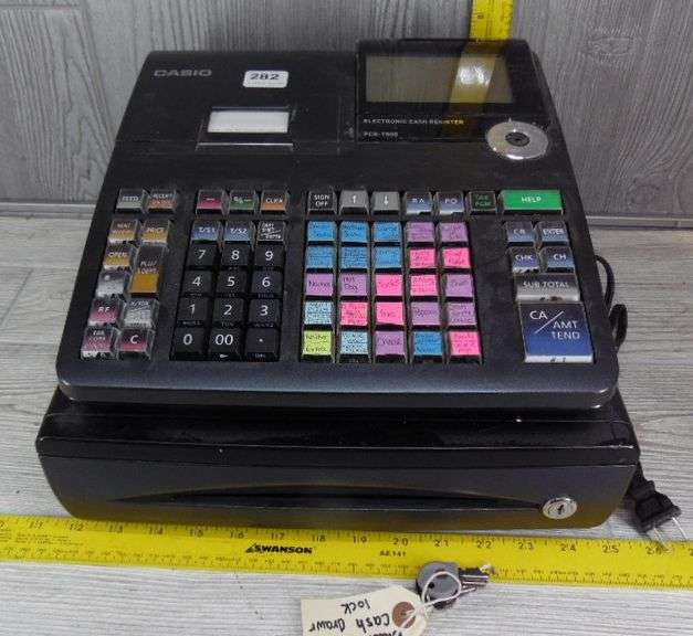 Casio Electronic Cash Register PCR-1500 - Turns On - Dunker Auction