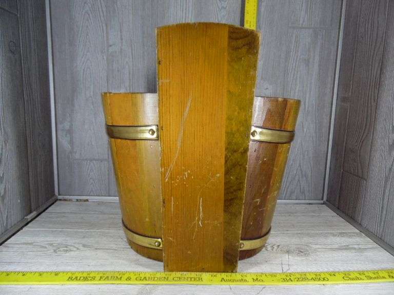 Wood Bucket Magazine Rack - Dunker Auction