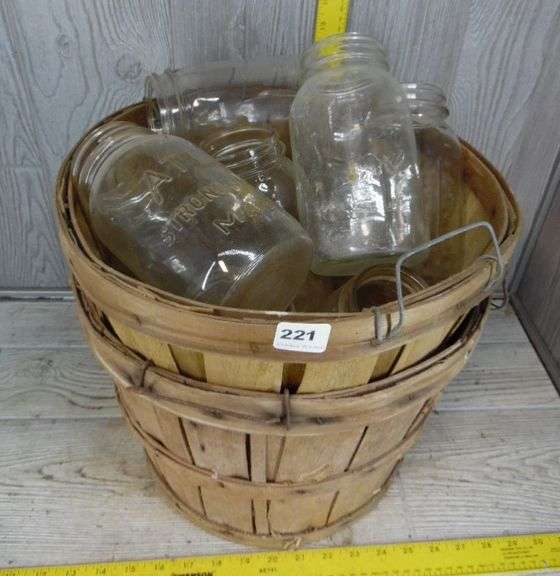 Bushel Basket with Canning Jars - Dunker Auction