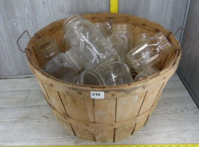 Bushel Basket with Canning Jars - Dunker Auction