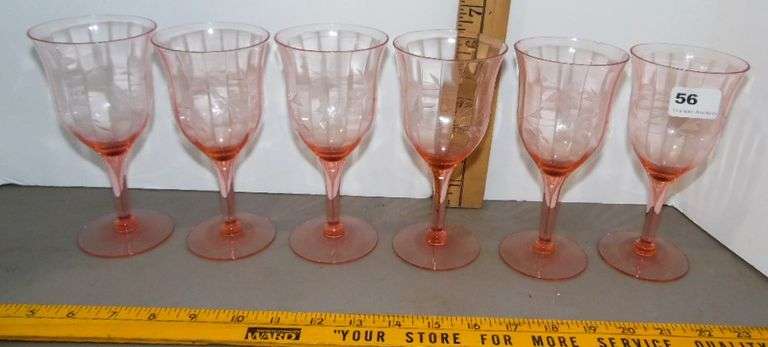 Pink Depression Stemware - Dunker Auction