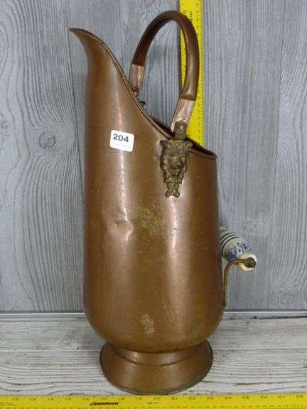 Vintage Moroccan Brass Pitcher - Dunker Auction