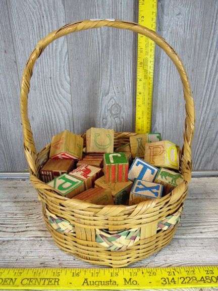 Wood Blocks & Basket - Dunker Auction