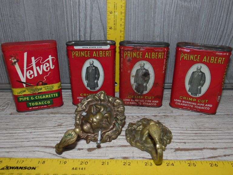 Prince Albert Tins, Velvet Tin & Loin Hooks - Dunker Auction