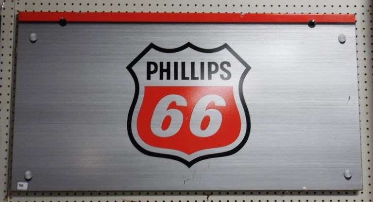 Phillips 66 Sign - 22 3/8" x 43 3/8" - Dunker Auction
