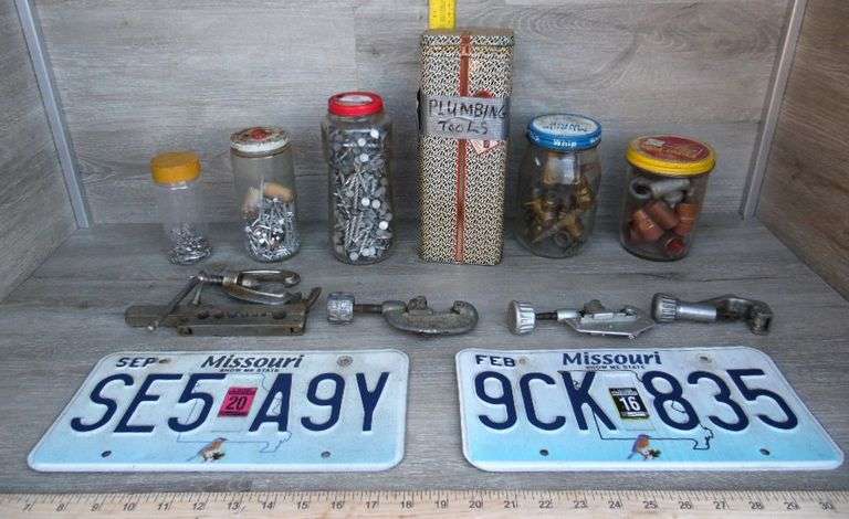 Pipe Cutters, License Plates & Hardware - Dunker Auction