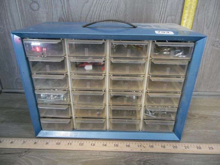 Organizer Bin With Screws & Eye Hooks - Dunker Auction