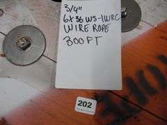 3/4" 6x36 WS- IWRC Wire Rope 300' - Dunker Auction