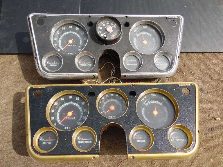2 1967 through 1972 Chevy Truck Gauge Clusters (one with factory tach ...