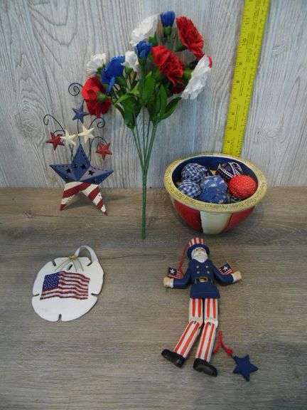 Americana Decorations - Flag Sand Dollar, Uncle Sam, Flowers - Dunker ...