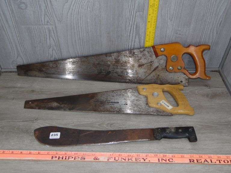 Two Hand Saws & Machete' - Dunker Auction